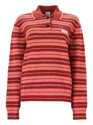 Paul Smith Paul Smith Striped Button-Down Polo Top Red