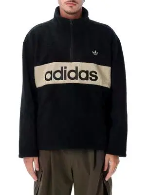 Adidas Fleece Quarter-zip Sweatshirt - Black