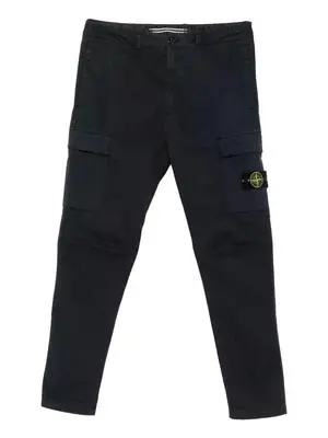 Stone Island Logo Patch Cargo Trousers - Blue