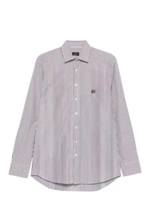 Etro Striped Embroidered-logo Shirt - White