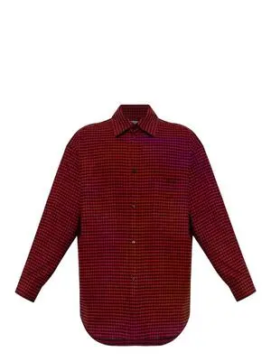 Balenciaga Checked Cotton Shirt - Red