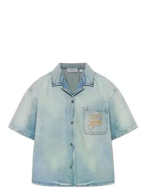 Off-White Logo Patch Short Sleeve Shirt - Blue