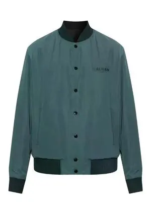 Balmain Logo-embroidered Reversible Bomber Jacket - Green