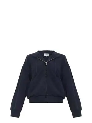 MAISON MARGIELA Drawstring Zip-up Hoodie - Blue