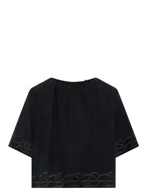 BY MALENE BIRGER Embroidered Linen Blouse - Black