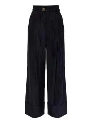 Fendi Pinstripe Pleated Trousers - Black