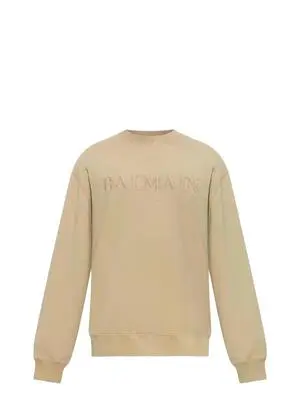 Balmain Logo Embroidered Sweatshirt - Neutrals