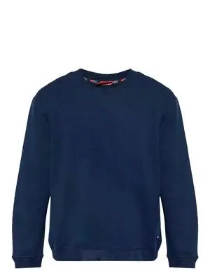 DIESEL® Ribbed Logo Patch Crewneck Sweater - Blue