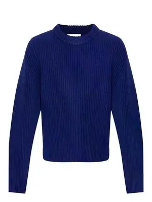 JIL SANDER Ribbed Knit Crew Neck Sweater - Blue