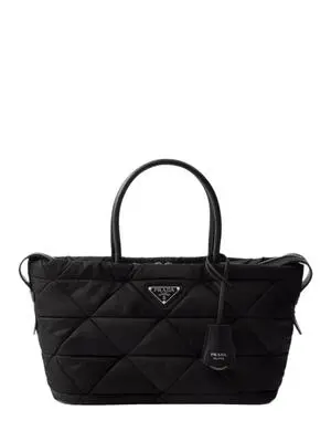 Prada Padded Re-nylon Medium Tote Bag - Black