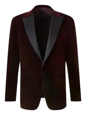 CANALI Velvet Peak-lapel Singel-breasted Blazer