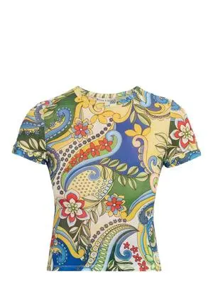 Alice + Olivia Tess Paisley-print T-shirt - Yellow
