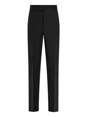 FERRAGAMO Tailored Slim Fit Wool Stretch Trousers - Black