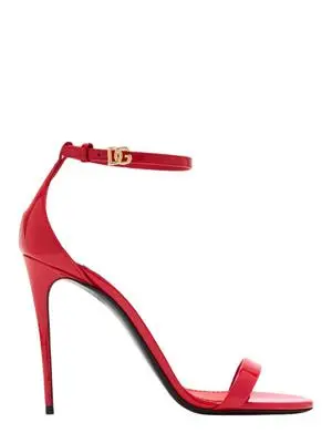 Dolce & Gabbana Patent Leather Stiletto Sandals - Red