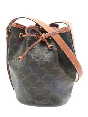Celine Small Triomphe Drawstring Bucket Bag - Black