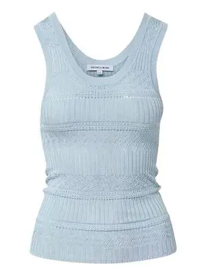 Veronica Beard Sandra Pointelle Knit Tank Top - Blue