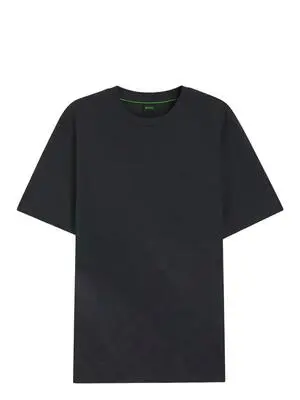 BOSS Cotton-piqué T-shirt With All-over Print - Blue