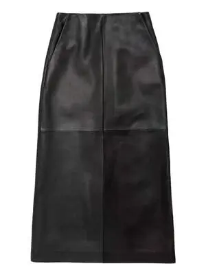 TAIGA TAKAHASHI TAIGA TAKAHASHI Leather Midi Skirt