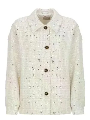 EMME Sequin Embellished Tweed Jacket - Neutrals