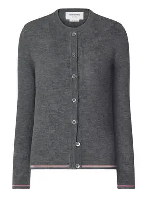 Thom Browne Rib-stitch Wool Cardigan - Grey