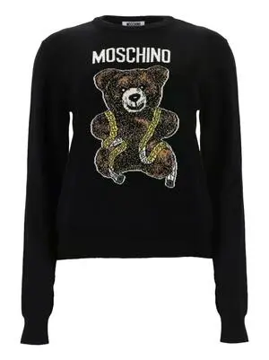 Moschino Teddy Bear Intarsia-knit Sweater - Black