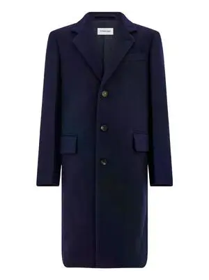 FERRAGAMO Single Breasted Wool Coat - Blue