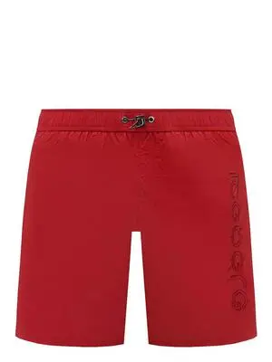Iceberg Logo Lettering Swim Shorts - Red