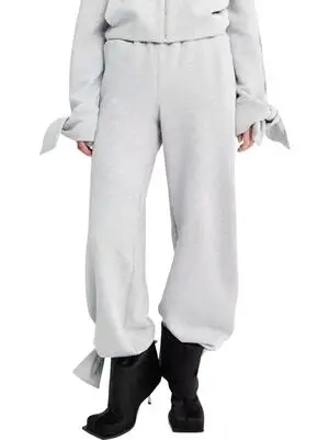 FIDAN NOVRUZOVA Jersey Tie-detail Track Pants - Grey