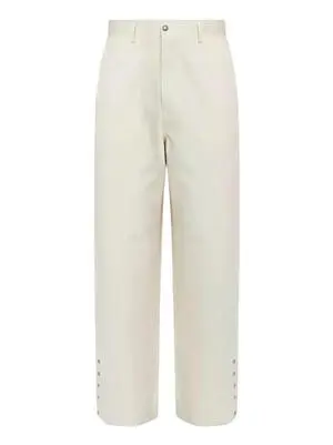 Palm Angels Press-stud Detail Straight-leg Trousers - Neutrals