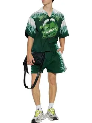 Balenciaga Cotton Tie-dye Shorts - Green