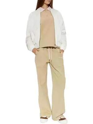 Casablanca Logo Embroidered Long-sleeve Polo Sweater - Neutrals