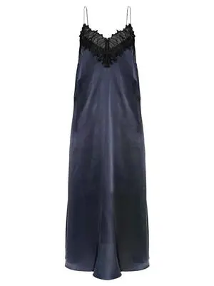 IRO PARIS Lace Trim Midi Dress - Blue