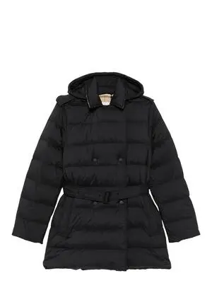 Burberry Belted Quilted Down Coat - Black