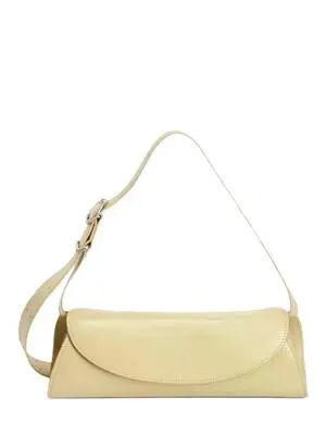 JIL SANDER Small Cannolo Leather Shoulder Bag - Yellow