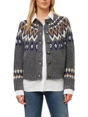 Fifteen Twenty Alina Mixed Media Fair Isle Cardigan - Multi