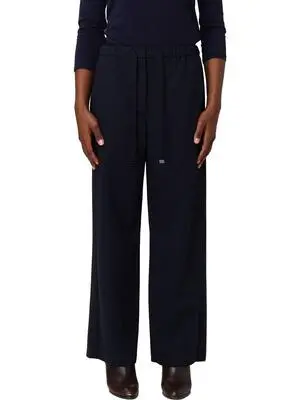 Max Mara Gabardine Wide-leg Trousers - Blue