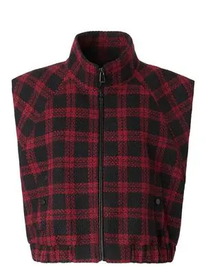PINKO PINKO Plaid Zip-Front Sleeveless Vest