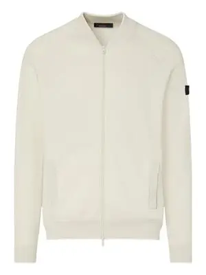 Peuterey Zip Fastening Raglan Sleeve Sweatshirt With Logo Patch - Beige