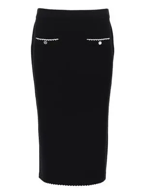 Tory Burch Mini Skirt With Embellished Pockets - Black