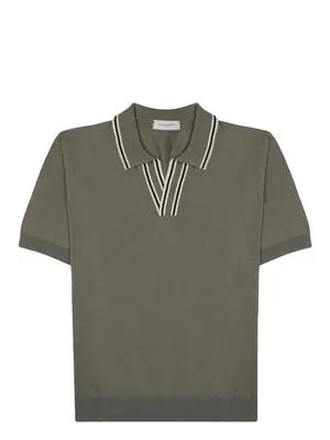 PAOLO PECORA MILANO Silk-cotton Polo Shirt - Grey
