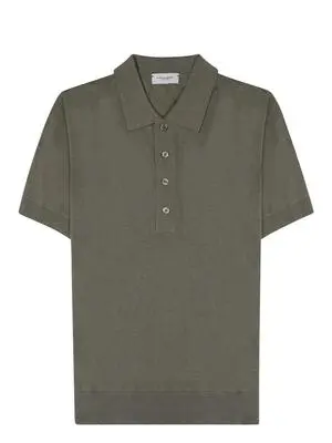 PAOLO PECORA MILANO Silk-cotton Polo Shirt - Grey