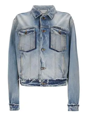 MAISON MARGIELA Sports Jacket In 100% Cotton, Made In Italy - Denim