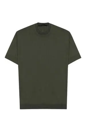 LOW BRAND Low-brand Textured Knit T-shirt - Green