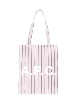 A.p.c. Striped Cotton Tote Bag - Rosa