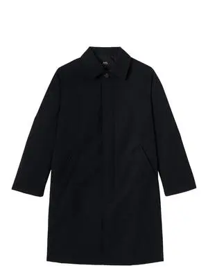 A.p.c. Water-repellent Wool Mac Coat - Blue