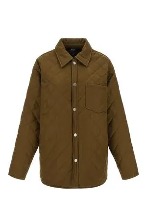 A.p.c. Georges Quilted Wool Blend Blouson - Green