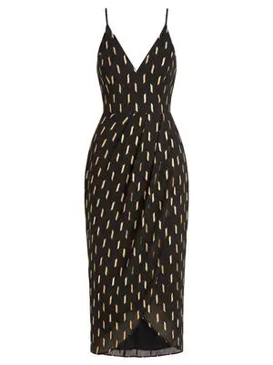 YUMI KIM Yumi Kim Adrienne Dress With Metallic Foil Print And Tulip Skirt
