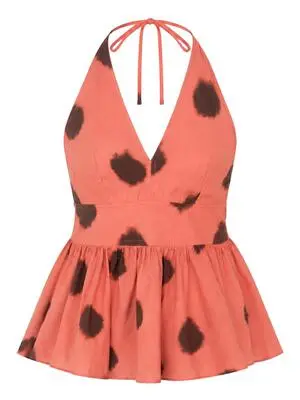 Carmen Says Halter Neck Polka Dot Top - Pink
