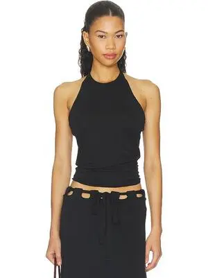 With Jéan Carrie Halterneck Top - Black