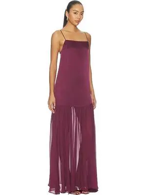 ANINE BING Clementine Maxi Dress In Burgundy - Fig